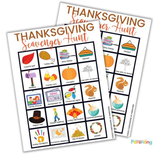 Free Thanksgiving Scavenger Hunt for Kids [Even Adults Love]