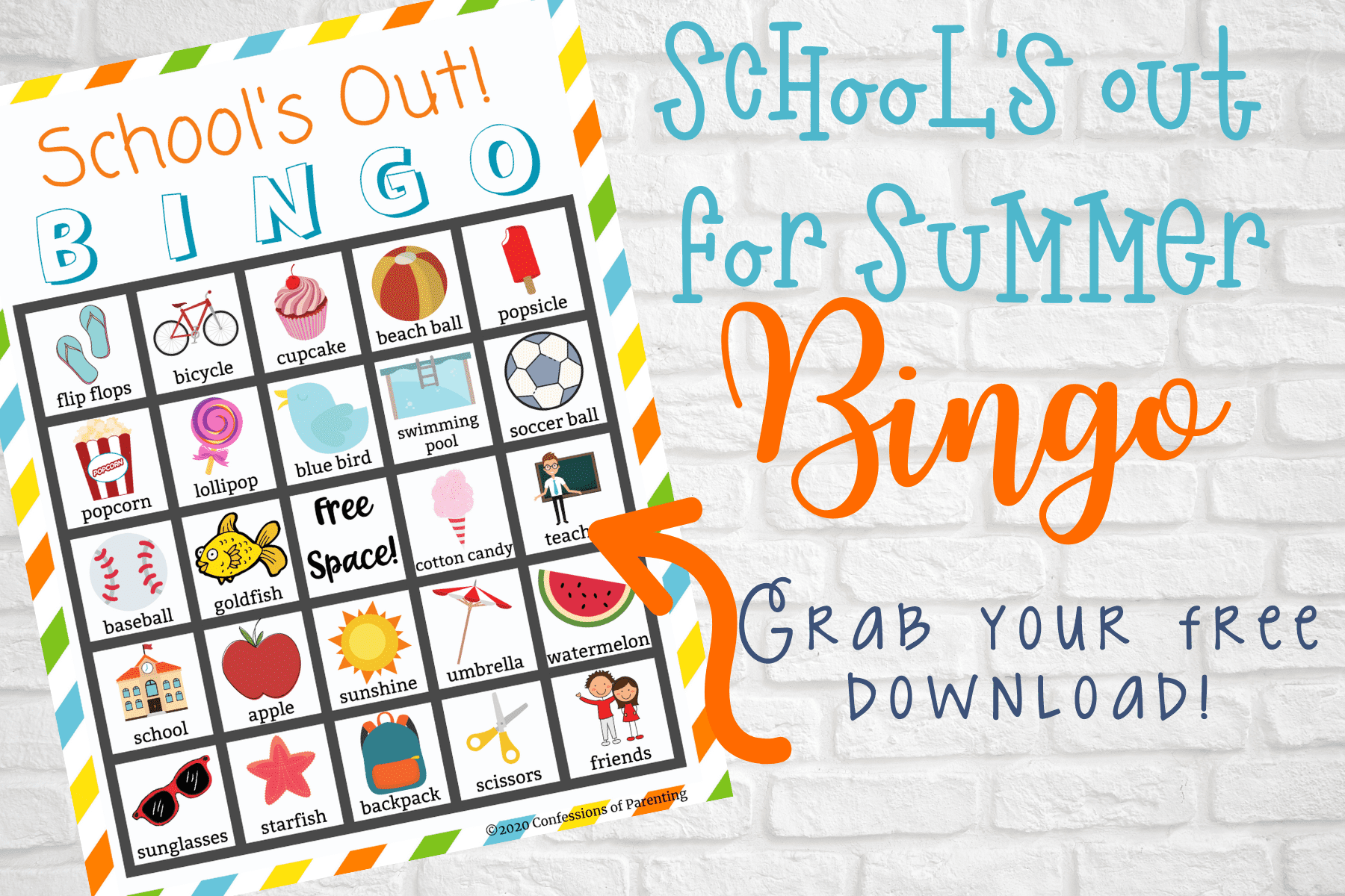 School is Out Bingo Printable - Easy recipes, printables, and fun games ...