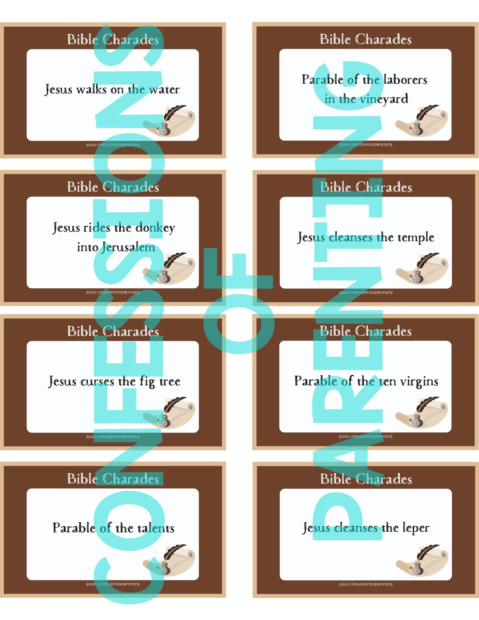 100 Best Bible Charades + Printable Cards