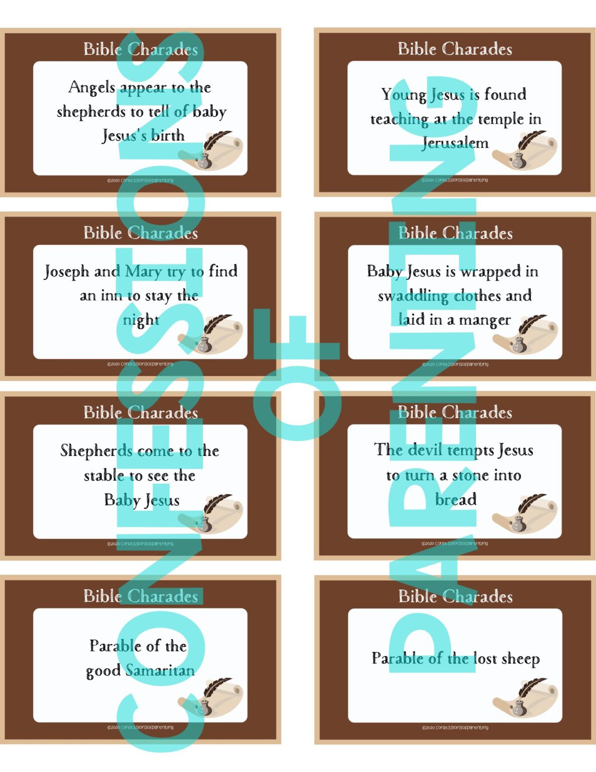 100 Best Bible Charades + Printable Cards