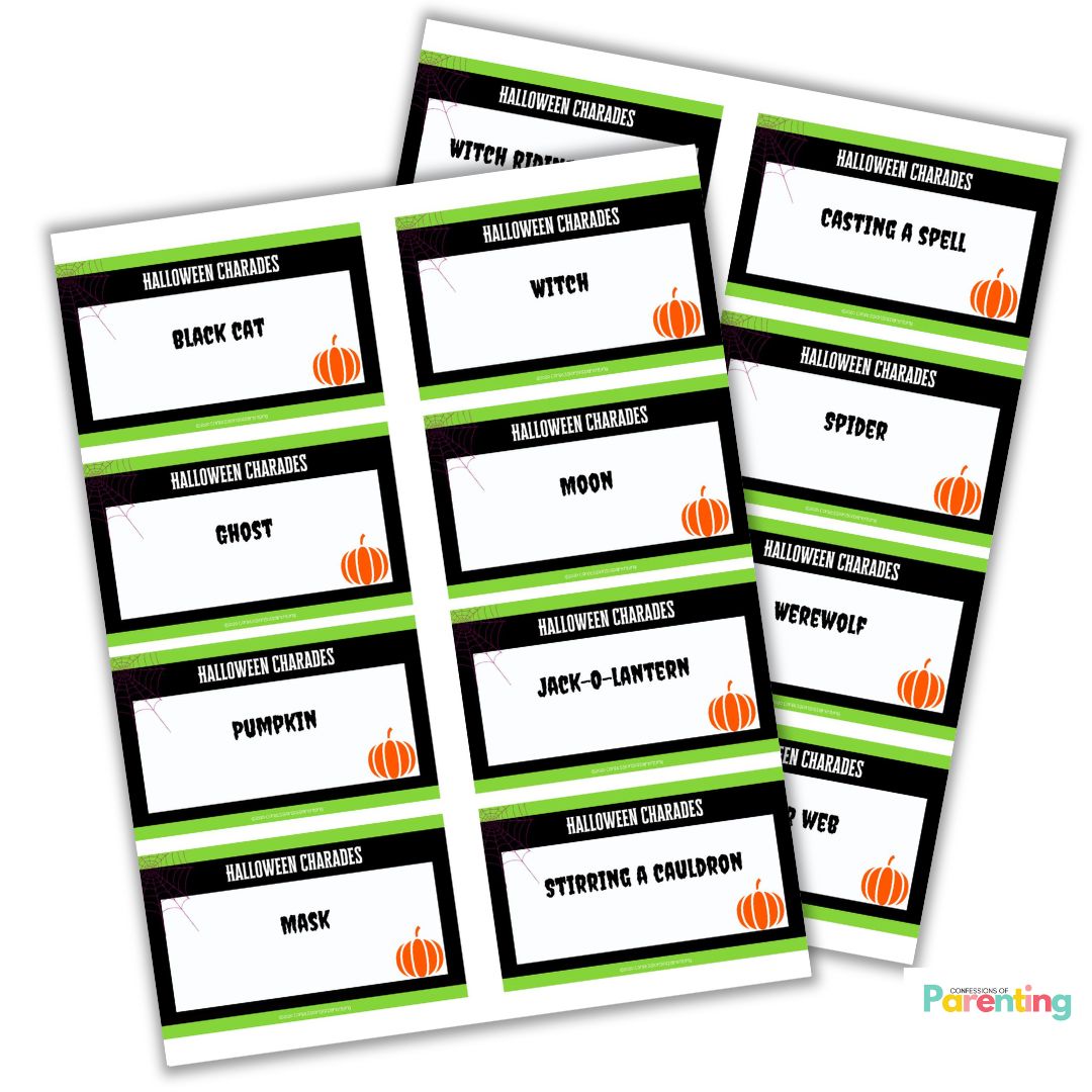 Free Printable Halloween Charades Game — Fast, Funny, and Full of ...
