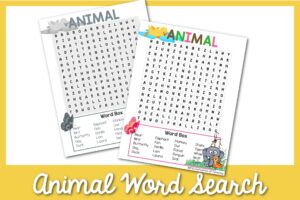 Free Animal Word Search Printable