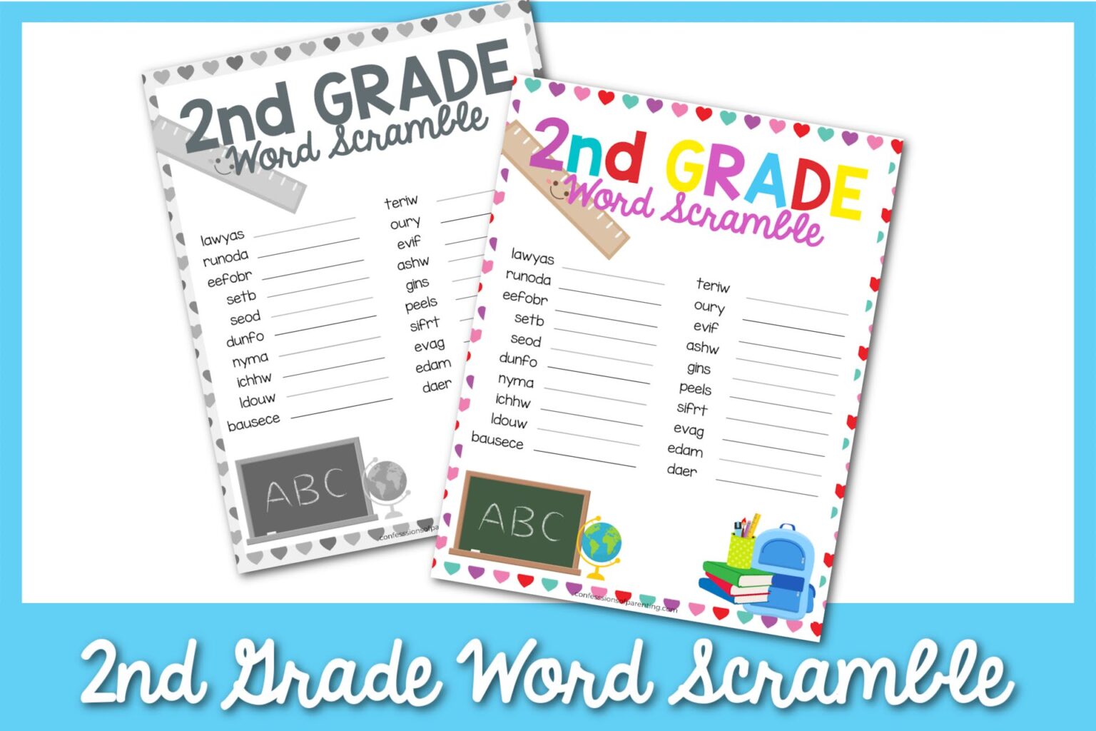 Free 2nd Grade Word Scramble