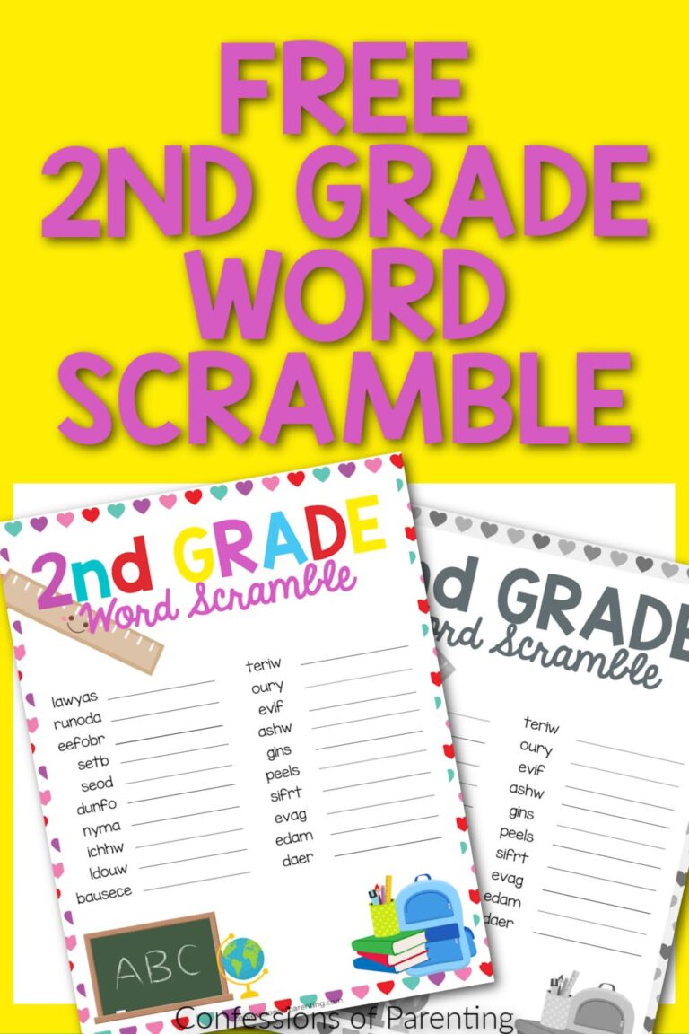 Free 2nd Grade Word Scramble