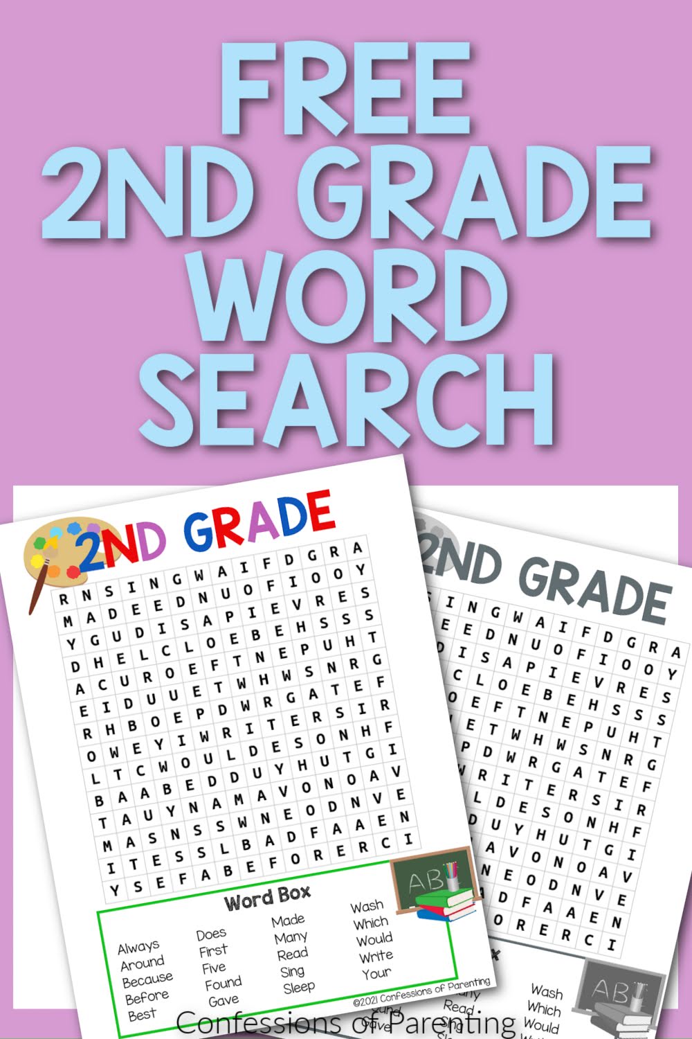 2nd Grade Word Search