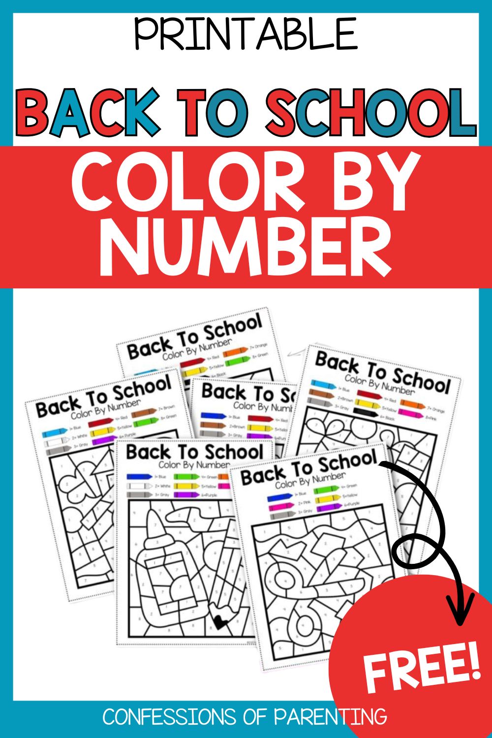 Free Back‑to‑School Color By Number