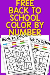 Free Back to School Color By Number
