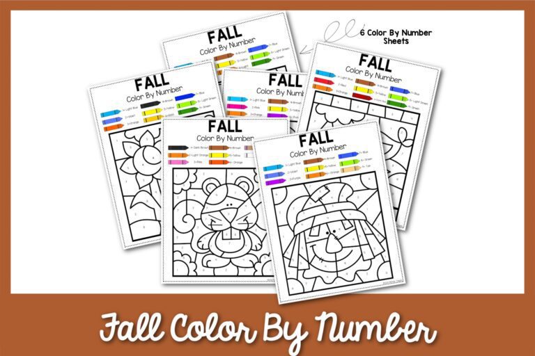 Free Fall Color By Number Printables