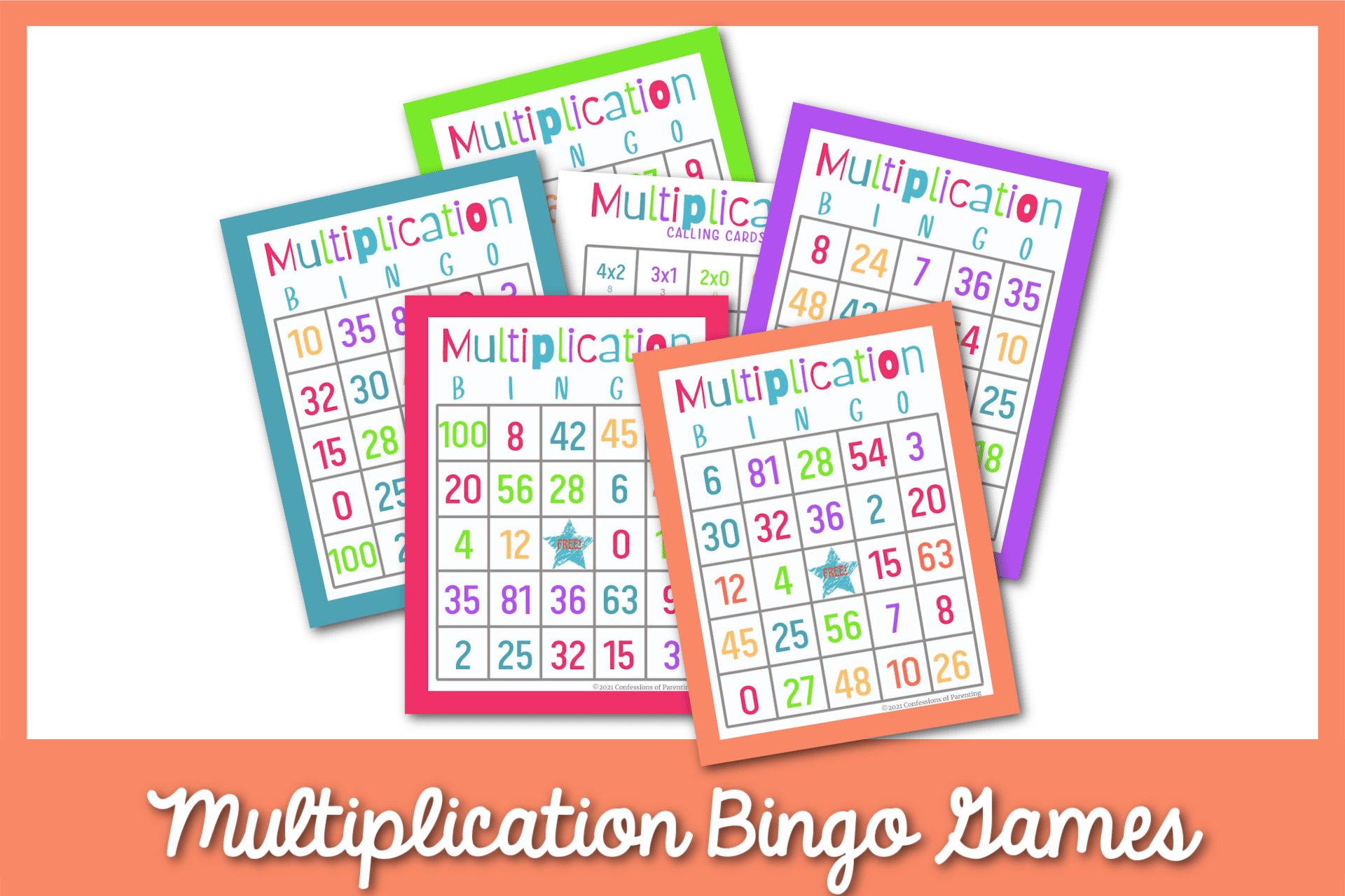 Free Multiplication Bingo Cards Free Multiplication Bingo Cards