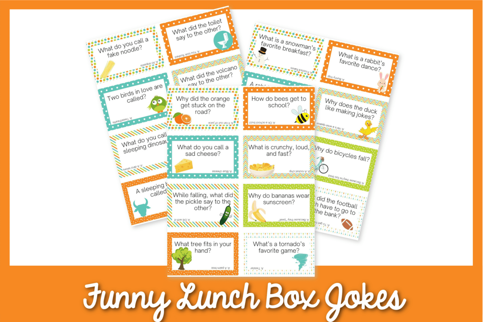 Funny Lunch Box Jokes 24 Printable Cards!