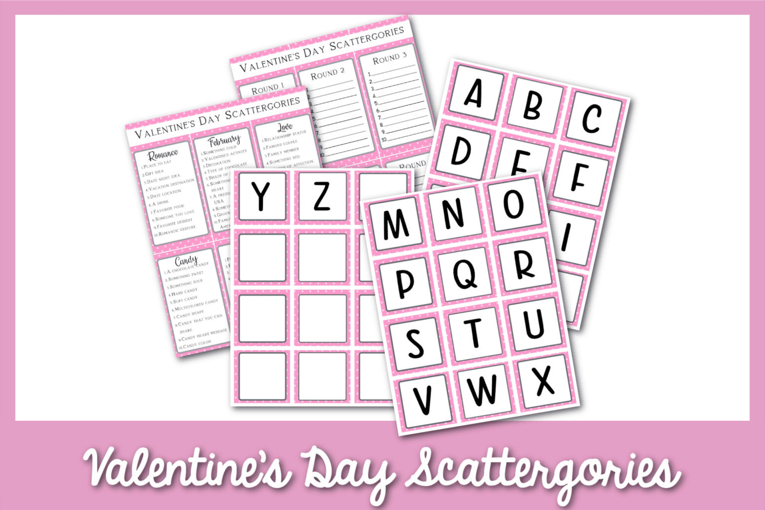 Valentine’s Day Scattergories Free Printable