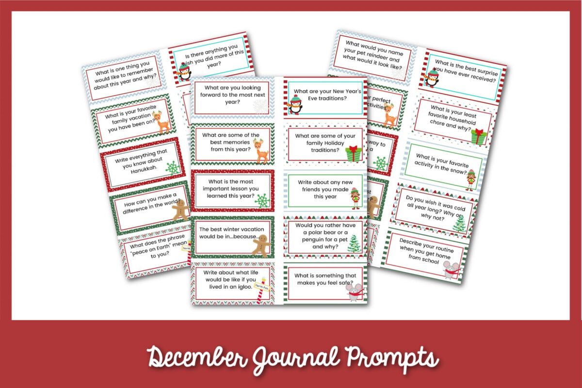 50 December Writing Prompts for Kids
