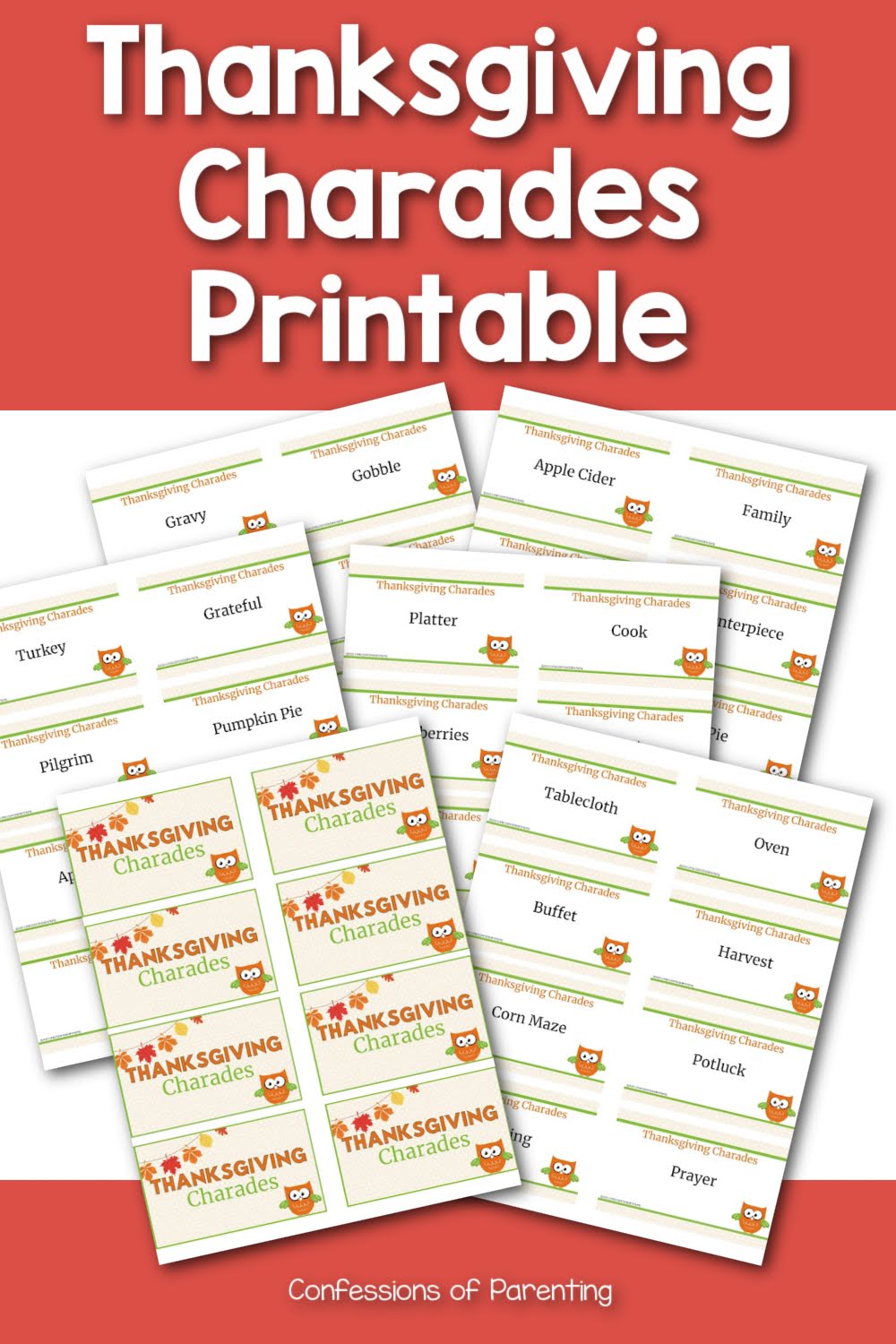 Awesome Thanksgiving Charades Printable [200 Ideas]