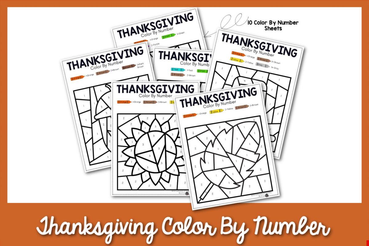 Thanksgiving Color By Number Sheets