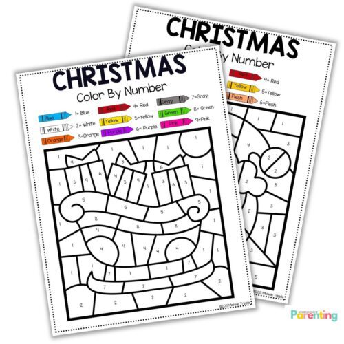 Christmas Color By Number Worksheets