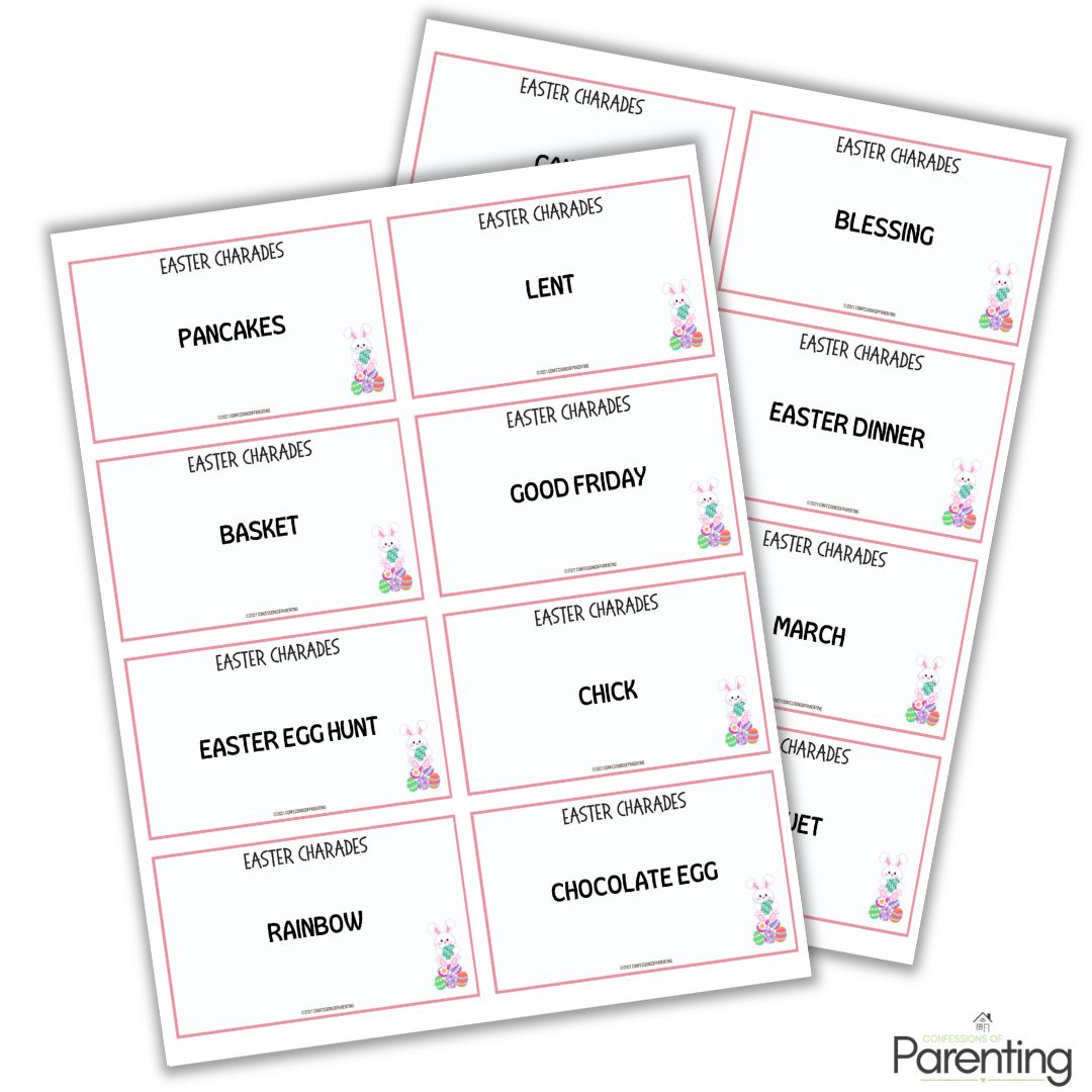 Easter Charades (Free Printable Game for Kids & Families)