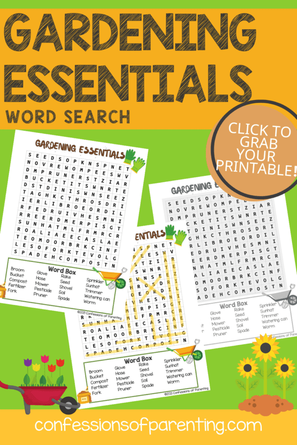 The Best Gardening Essentials Word Search