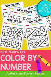 The Best New Year's Eve Color By Number Sheets