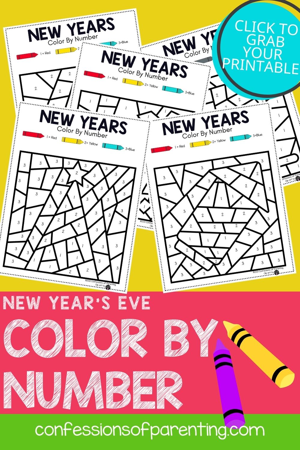 The Best New Year's Eve Color By Number Sheets