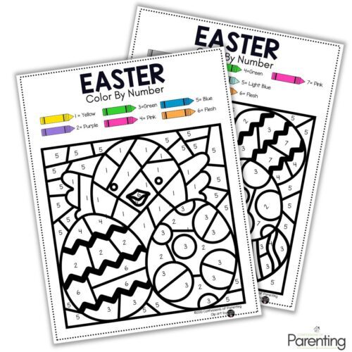 9 Easter Color By Number Sheets (Free Printable for Kids)