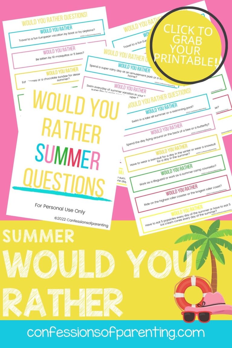 The 100+ Best Would You Rather Summer Questions - Confessions of ...
