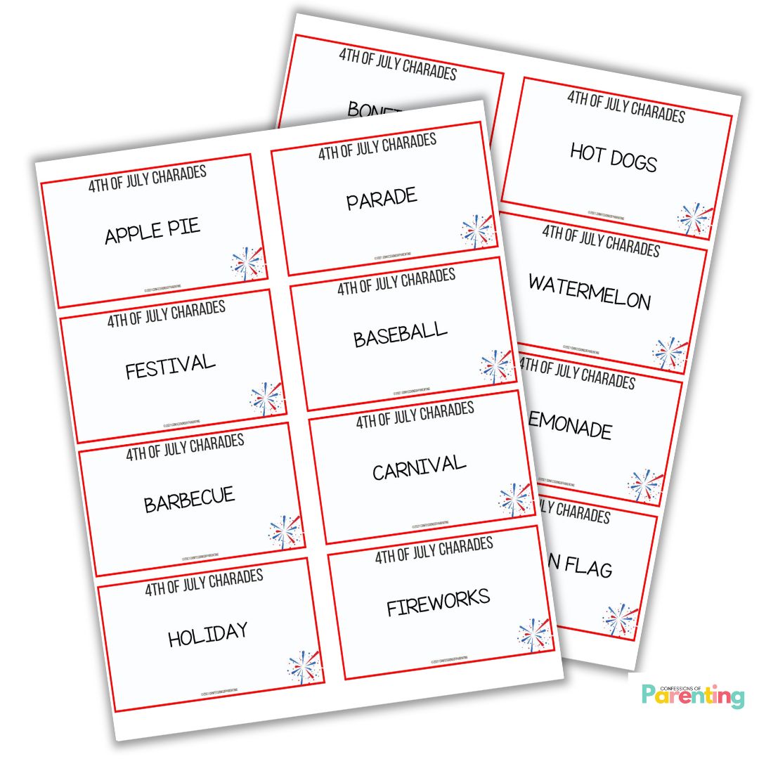 4th of July Charades: A Fun Family Game for Independence Day