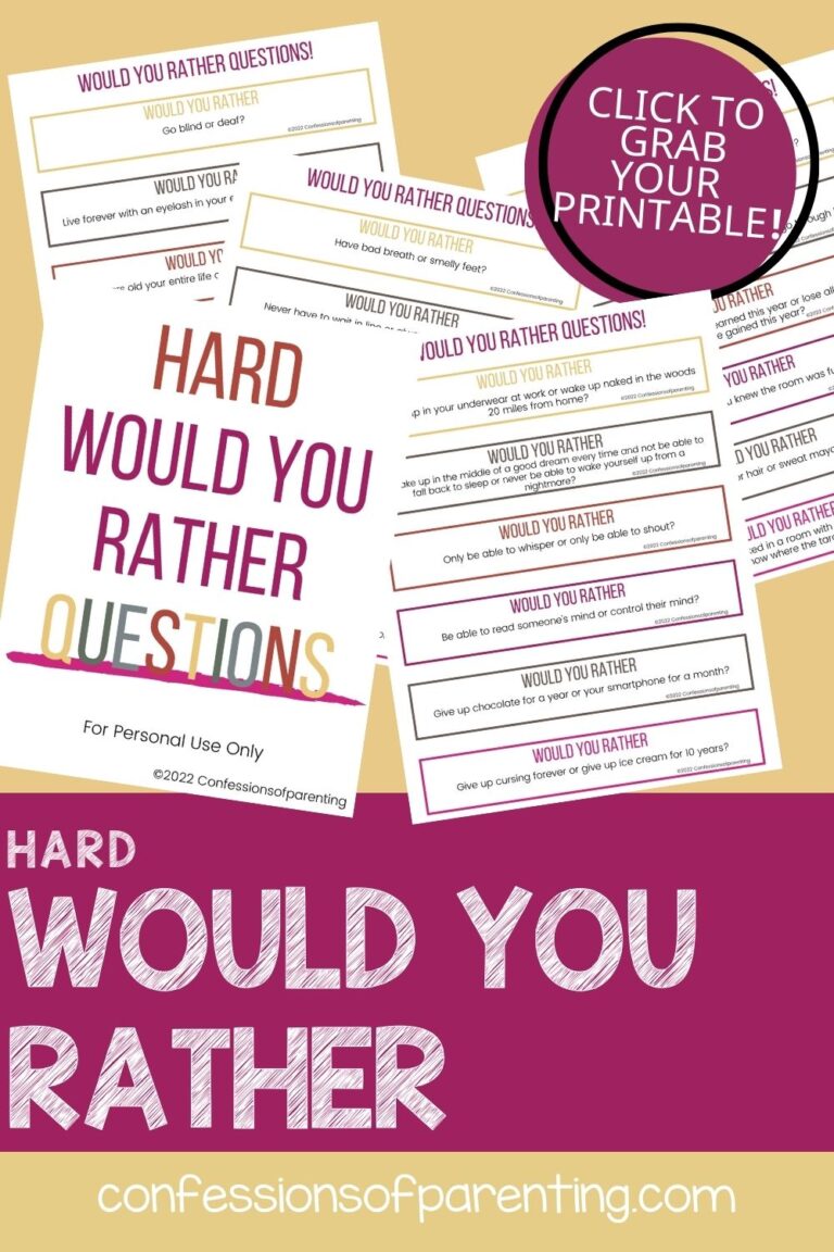 100+ of the BEST Hard Would You Rather Questions - Confessions of ...