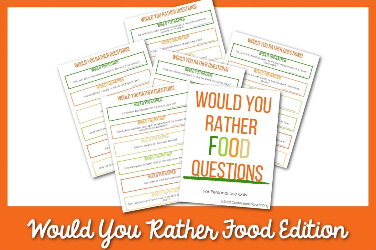 100 Best Would You Rather Food Questions + Printable Cards