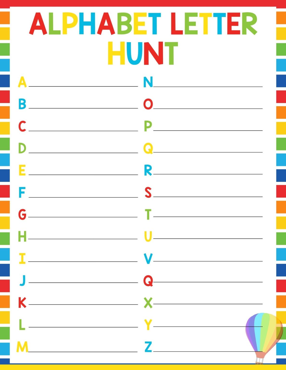 Alphabet Scavenger Hunt- Free Download