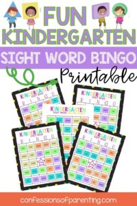 Kindergarten Sight Word Bingo- Free Download