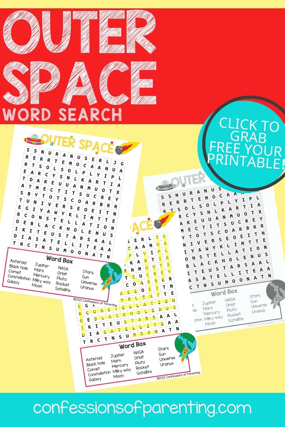 Best Outer Space Word Search That's Out of this World