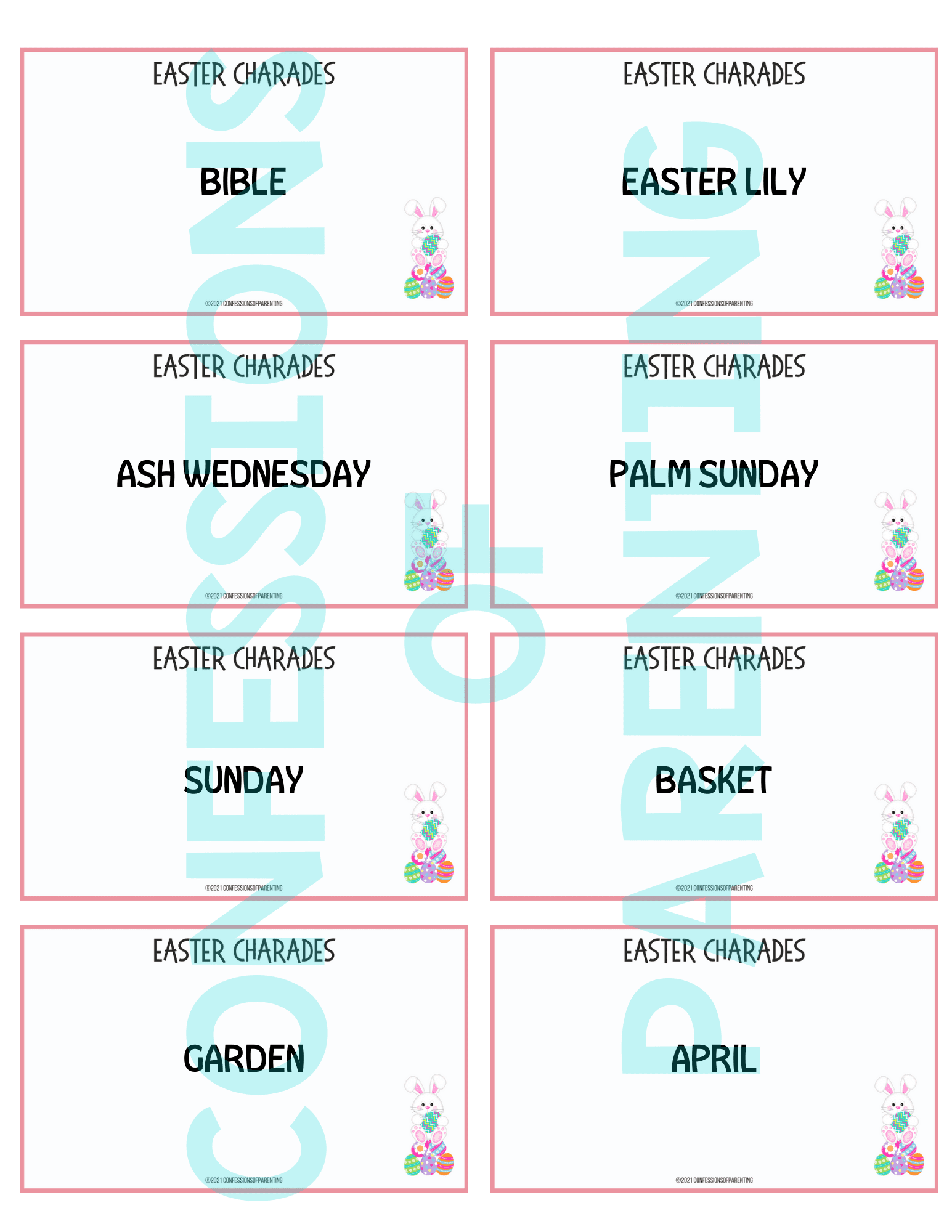 50 Easter Charades Ideas + Printable Cards