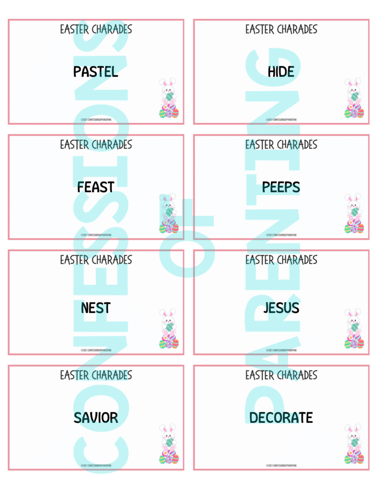 50 Easter Charades Ideas + Printable Cards