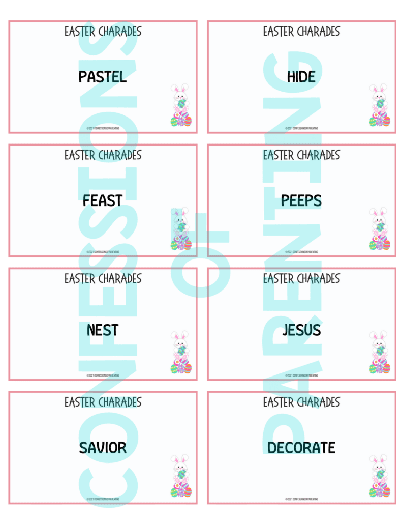 50 Easter Charades Ideas + Printable Cards