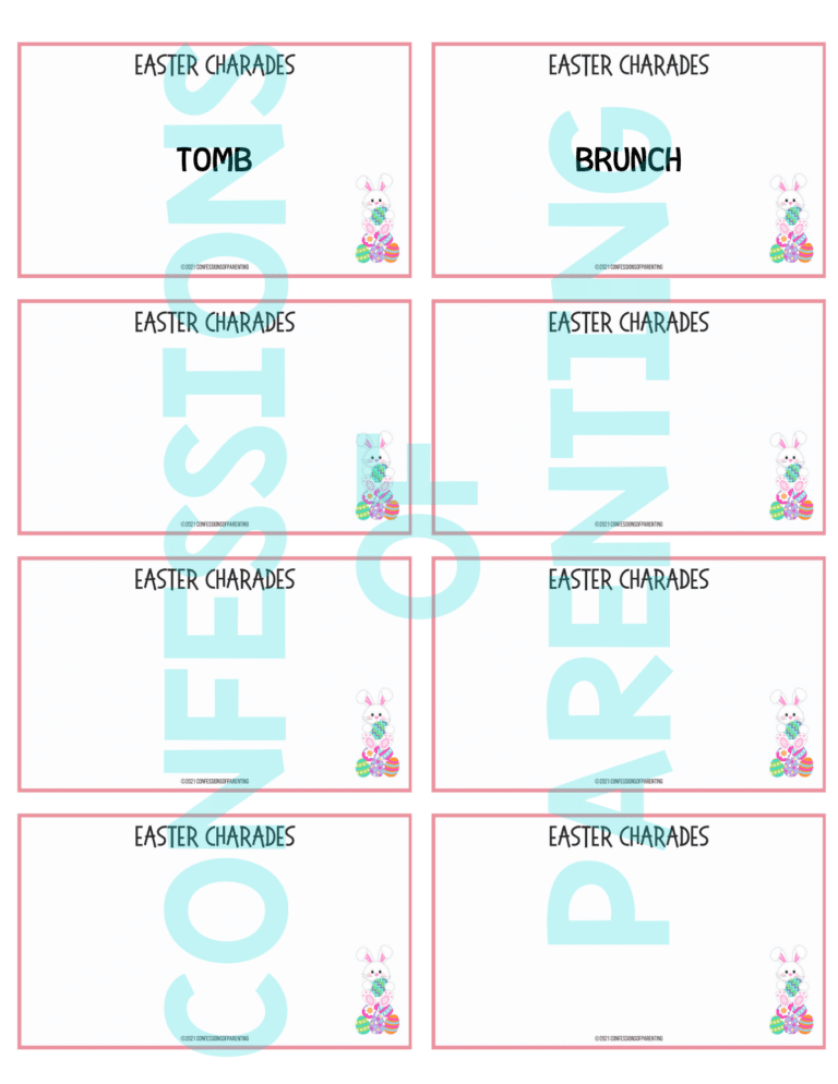 50 Easter Charades Ideas + Printable Cards