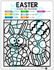 9 Easter Color By Number Sheets (Free Printable for Kids)