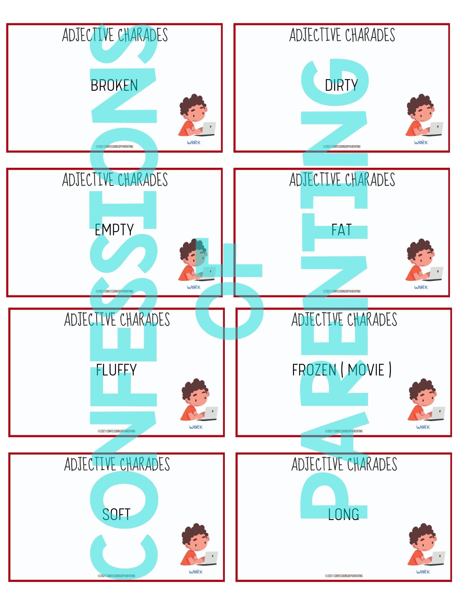 50 Fun Adjective Charades