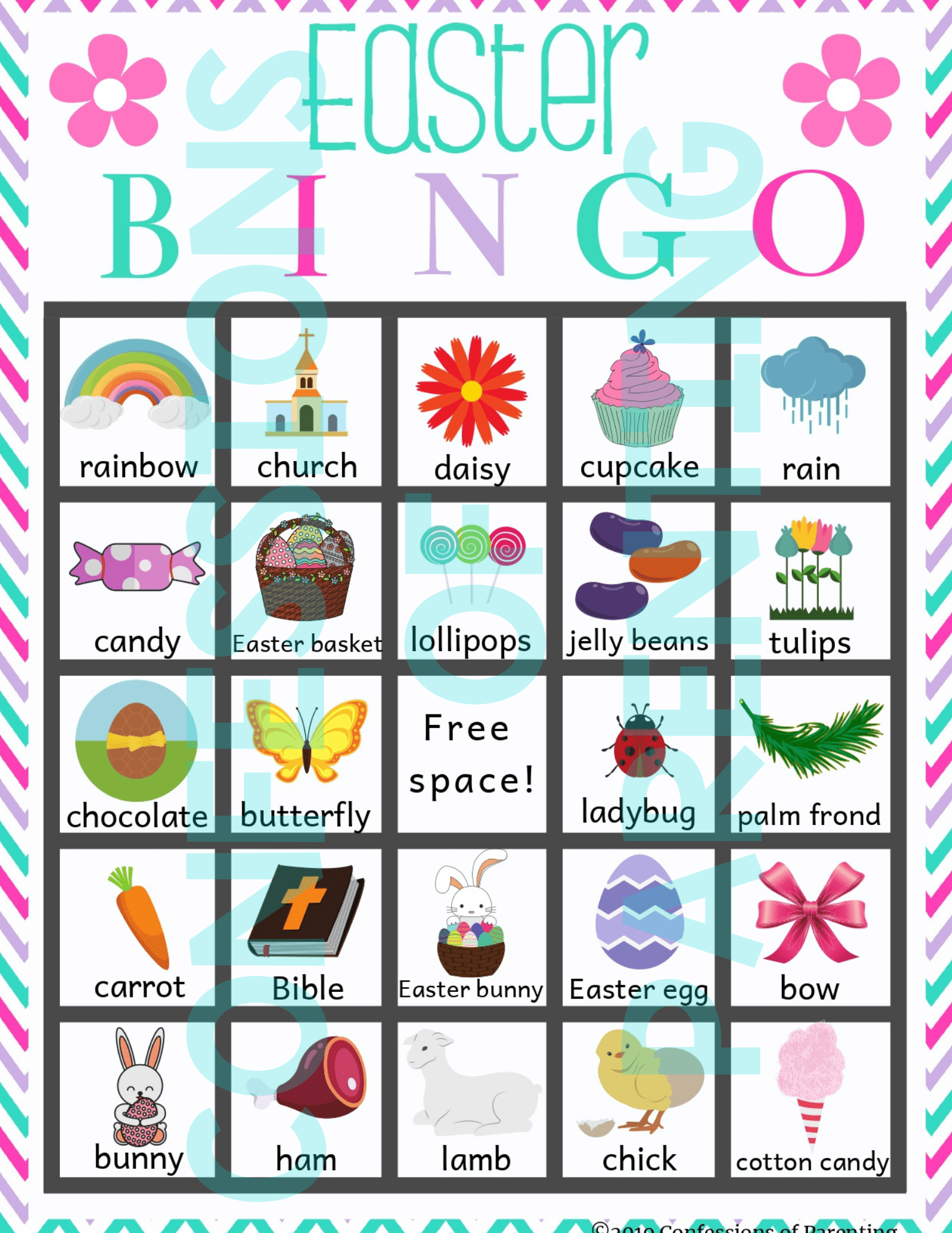 Easter Bingo Free Printable