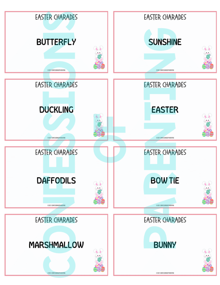 50 Easter Charades Ideas + Printable Cards