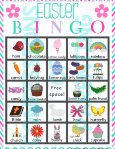 Easter Bingo Free Printable