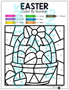 9 Easter Color By Number Sheets (Free Printable for Kids)