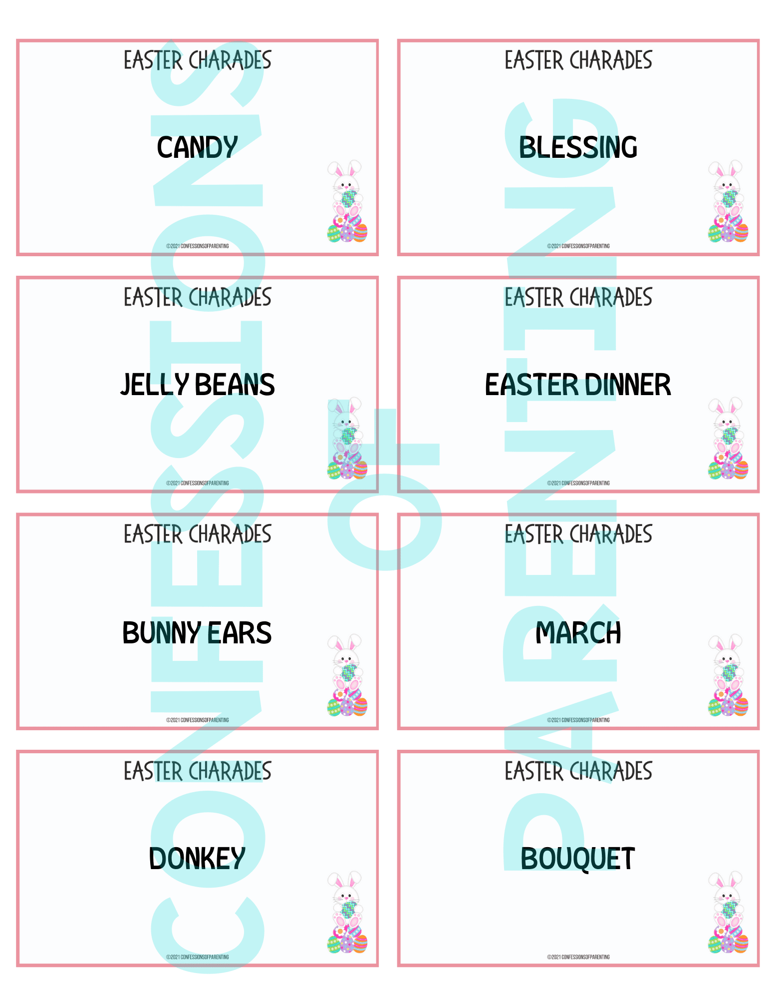 50 Easter Charades Ideas + Printable Cards