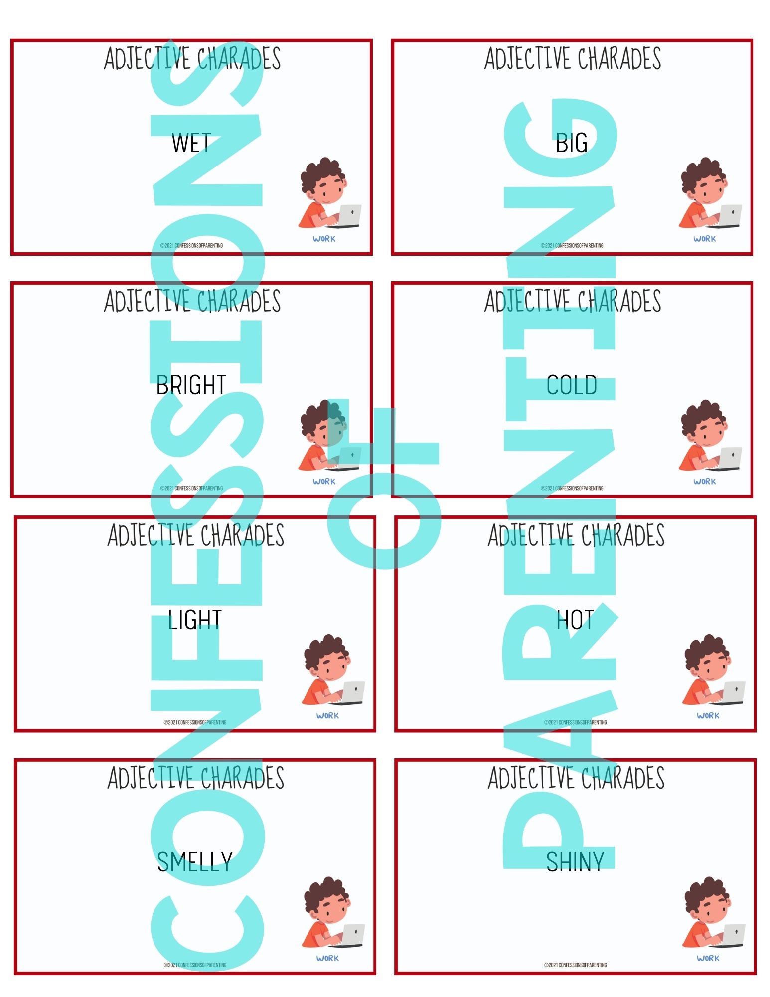 50 Fun Adjective Charades