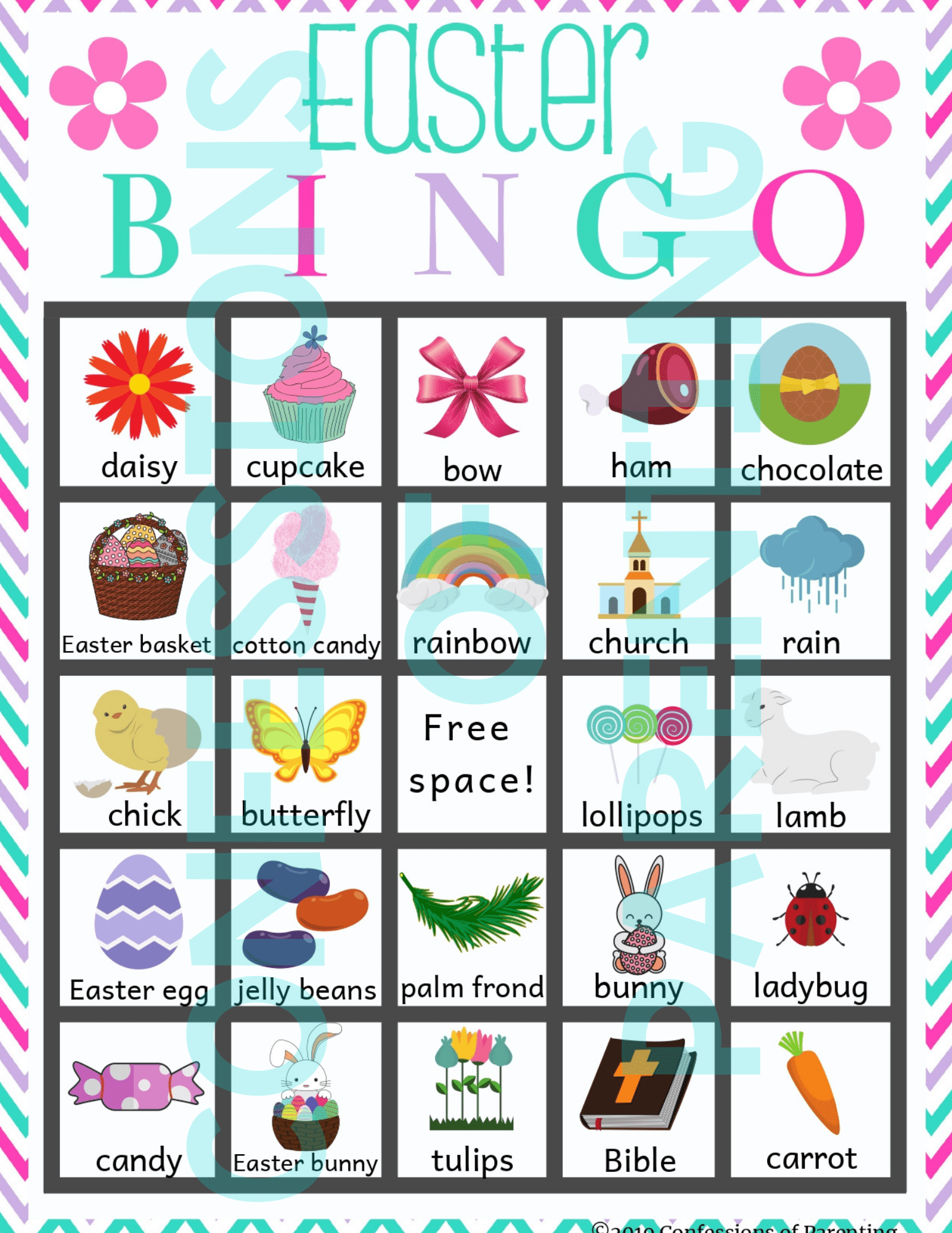 Easter Bingo Free Printable