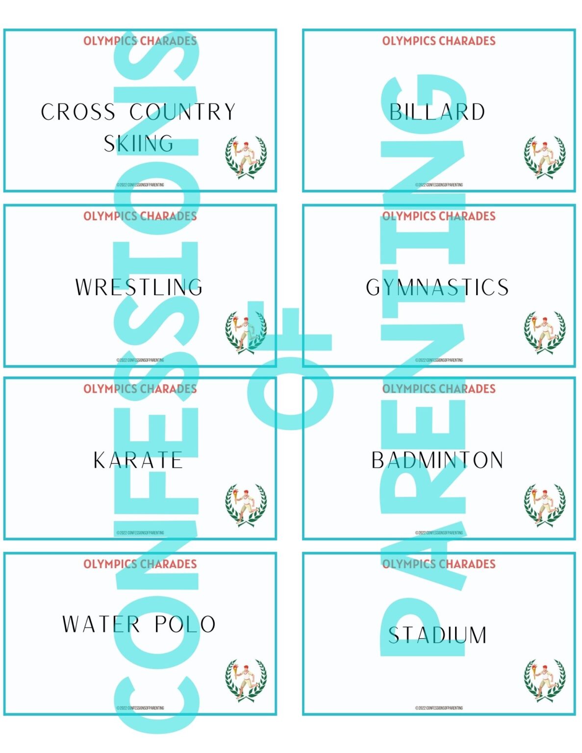 50+ Olympic Charades Ideas + Printable Cards