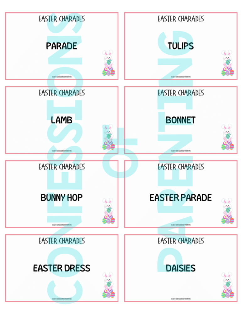 50 Easter Charades Ideas + Printable Cards