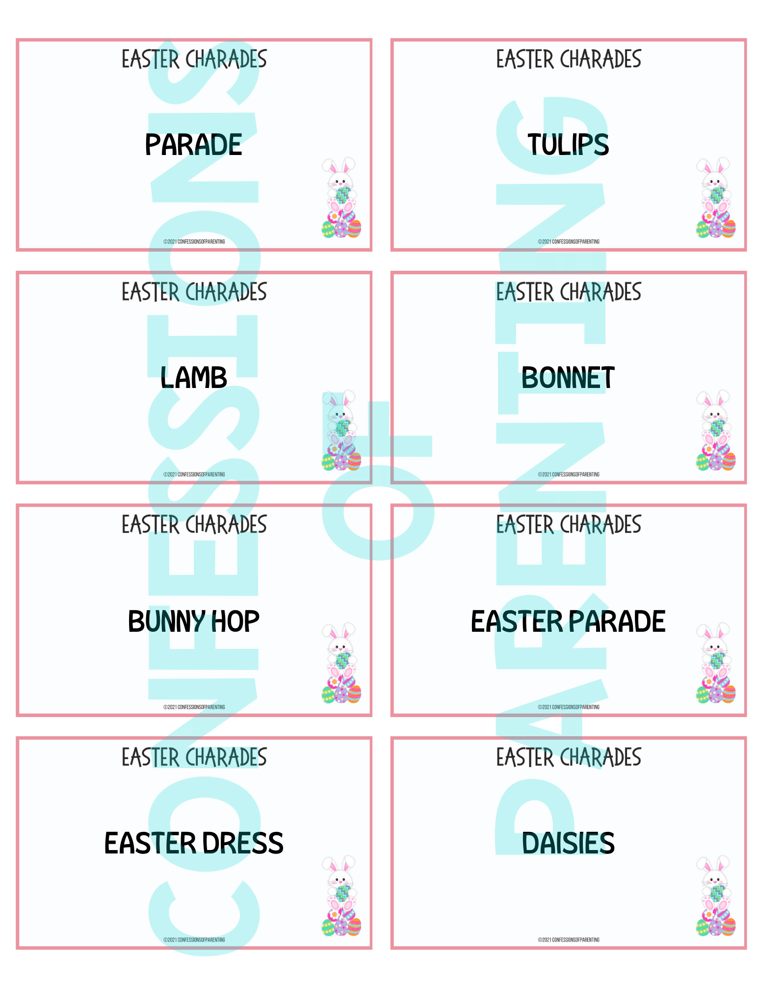 50 Easter Charades Ideas + Printable Cards