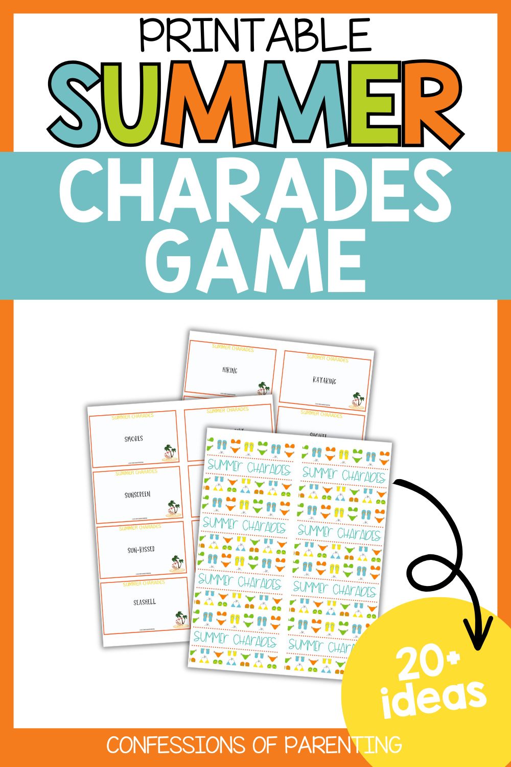 The Best Summer Charades Ideas with Printable Cards