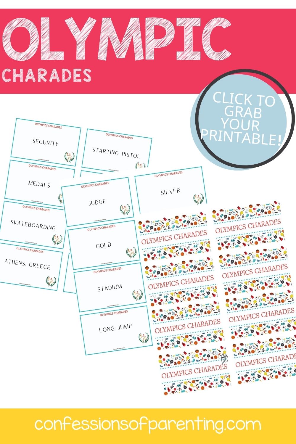 50+ Olympic Charades Ideas + Printable Cards