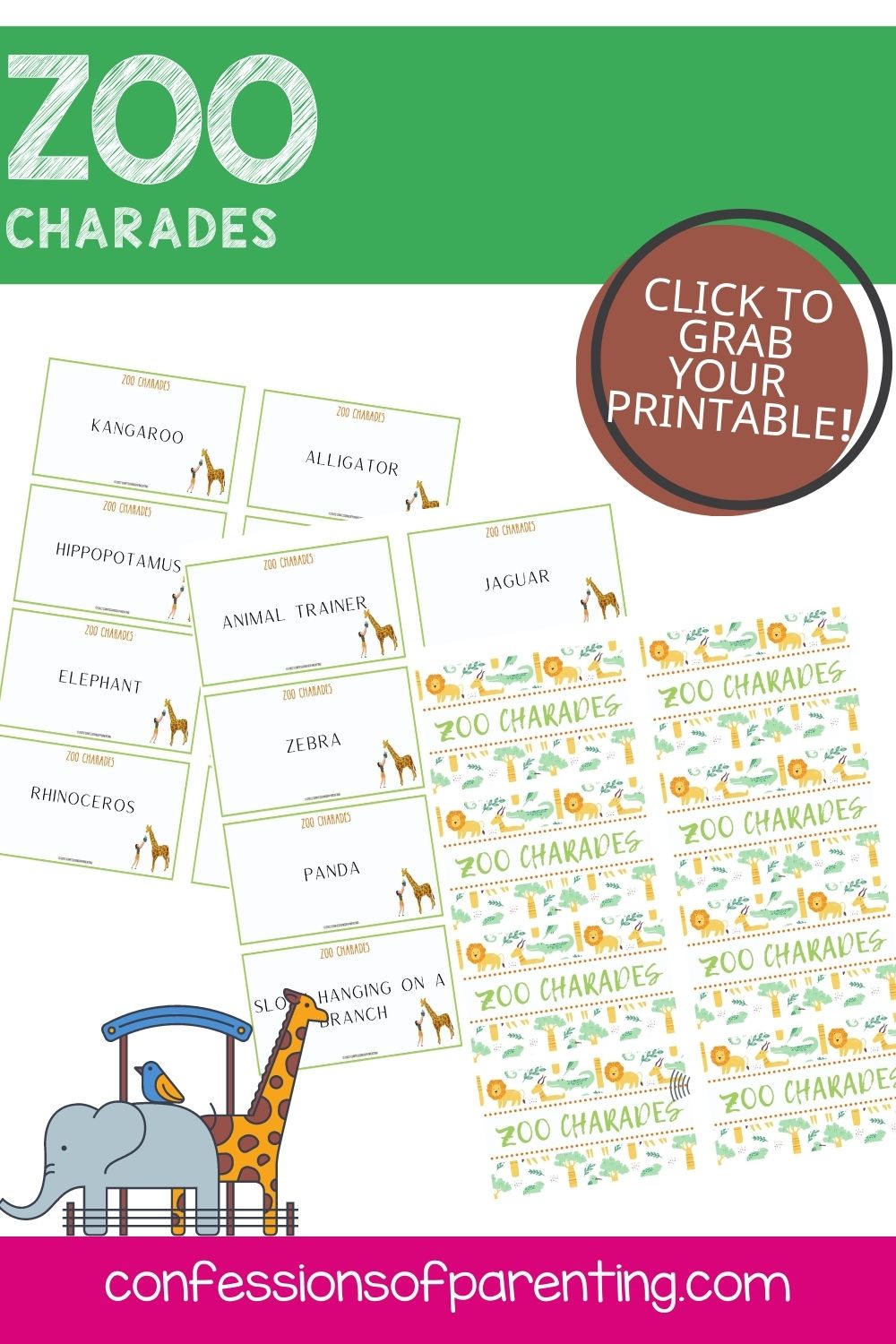 50+ Awesome Zoo Charades Ideas + Printable Cards